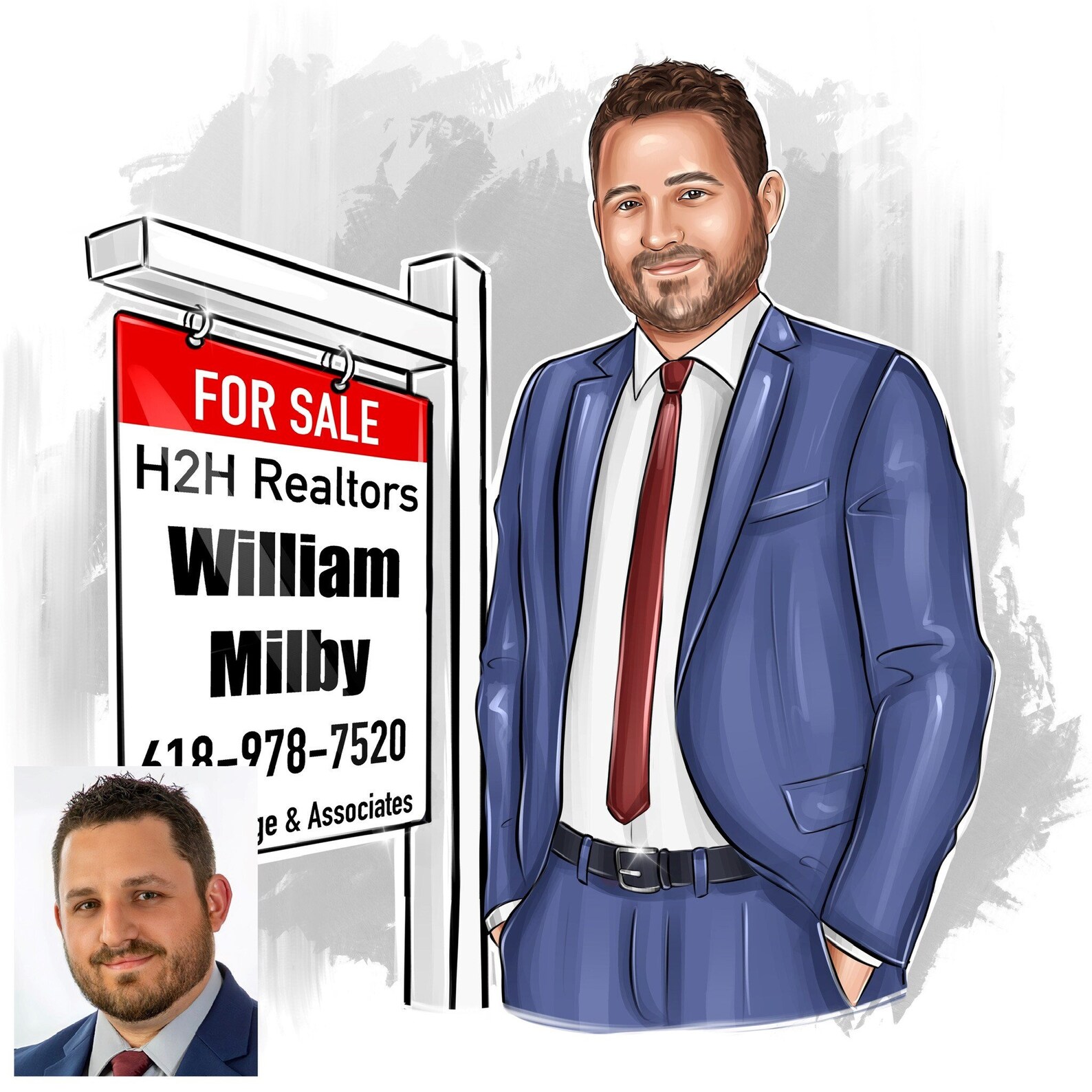 Real Estate Agent Logo, House Seller Portrait, Man Logo, Realtor Logo ...
