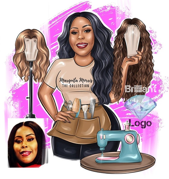 Cartoon Logo hair Extensions Logo Wig Shop Logo Hair - Etsy