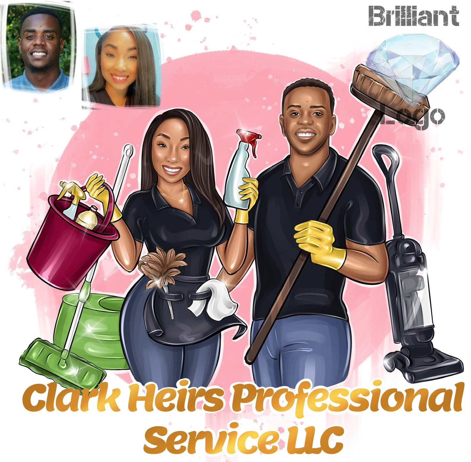 Housekeeper Logo, Cleaning Business Logo, House Chores Logo, Cartoon ...