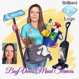 Cleaning Business Logo Portrait, Housekeeper Logo, House Chores Logo ...