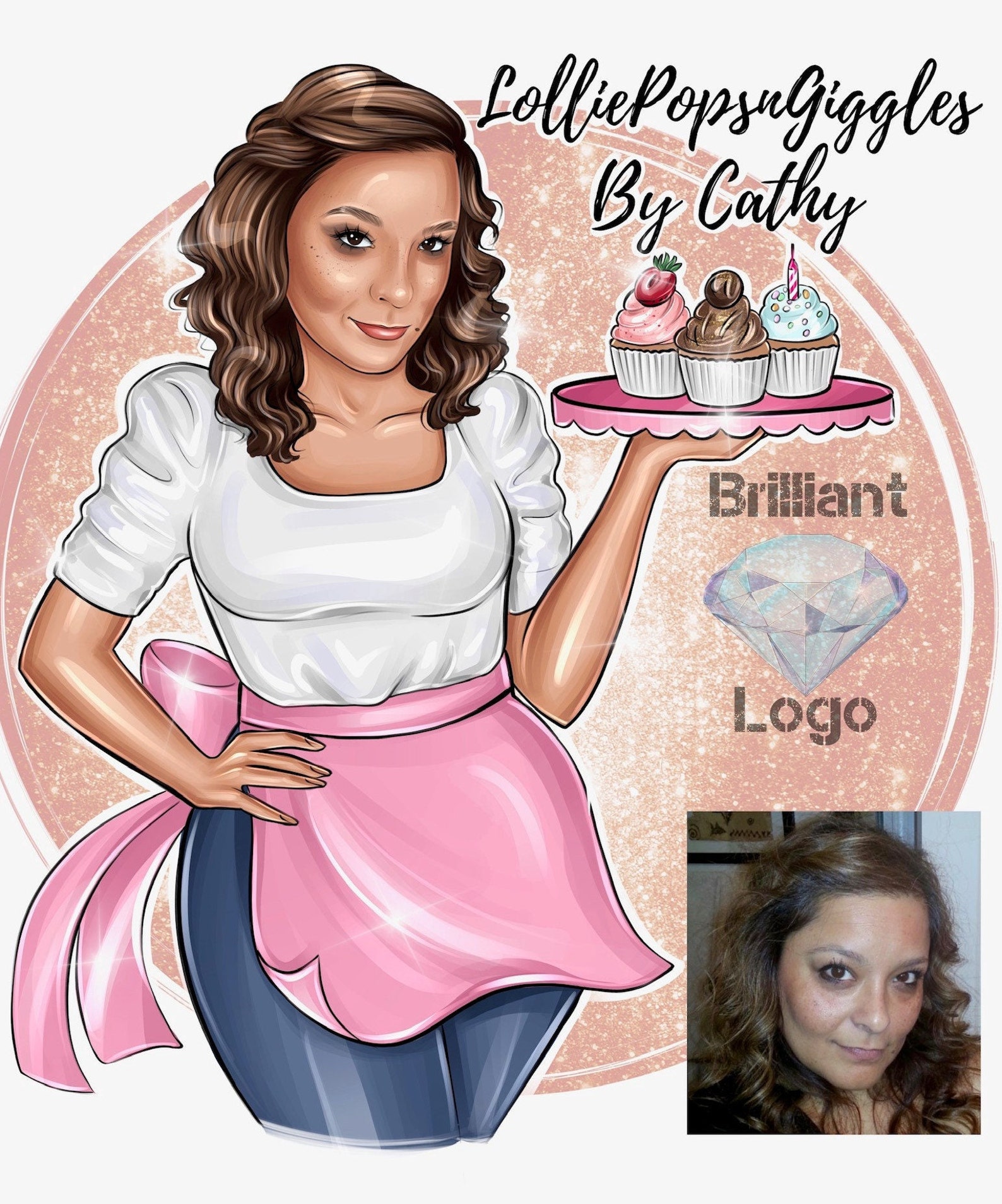 Baker Cartoon Logo Chef Logo Design Custom Portrait Cake - Etsy UK