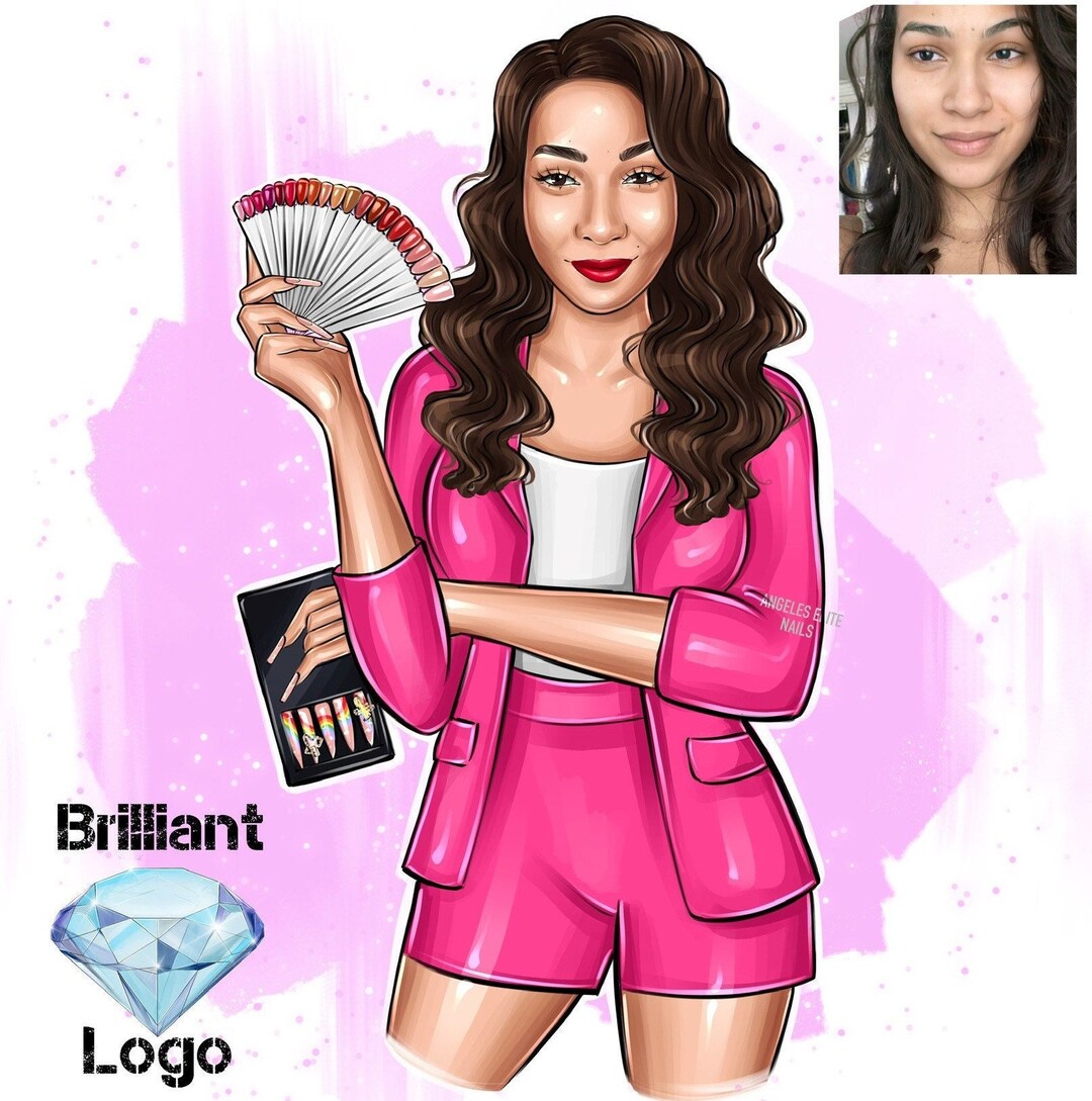 Cartoon Logo Nail Designer Logo Nail Technician Nail Tech - Etsy