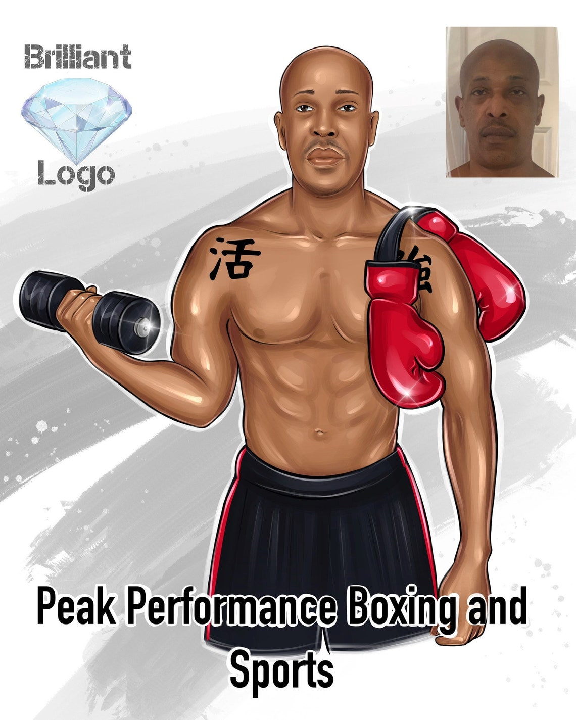 Fitness Instructor Logo Fitness Trainer Cartoon Portrait Gym - Etsy