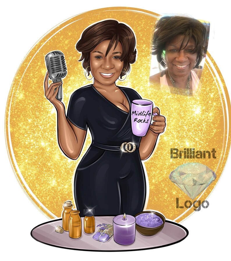 Podcaster Logo, Cartoon Portrait, Podcast Cover Art, Radio Host ...
