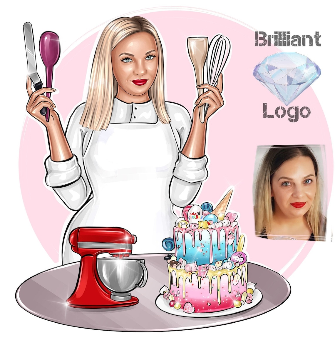 Chef Logo Design Restaurant Baker Logo Cake Shop Logo - Etsy