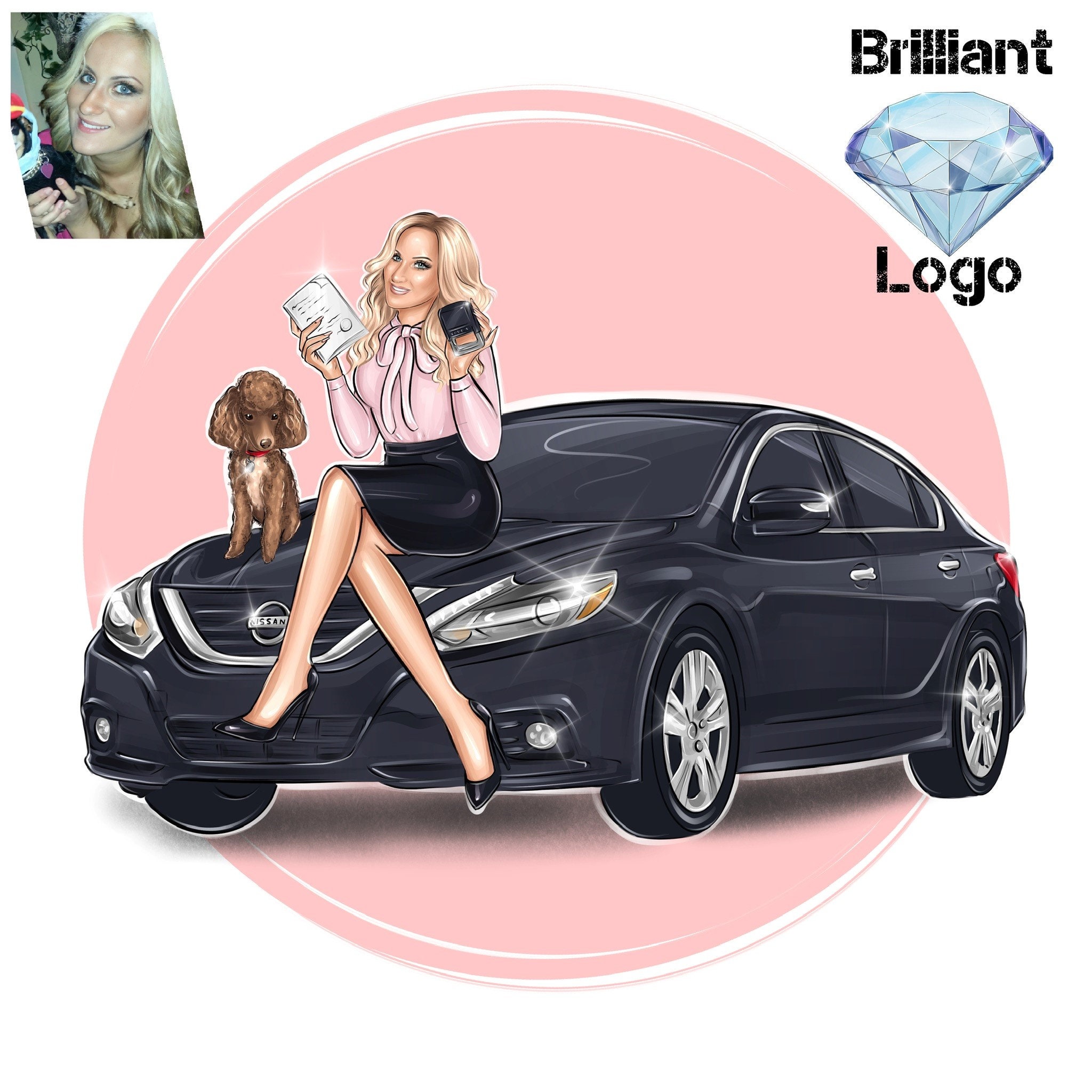 Mobile Notary Logo, Notary Logo Design, Cartoon Logo Portrait, Notary ...