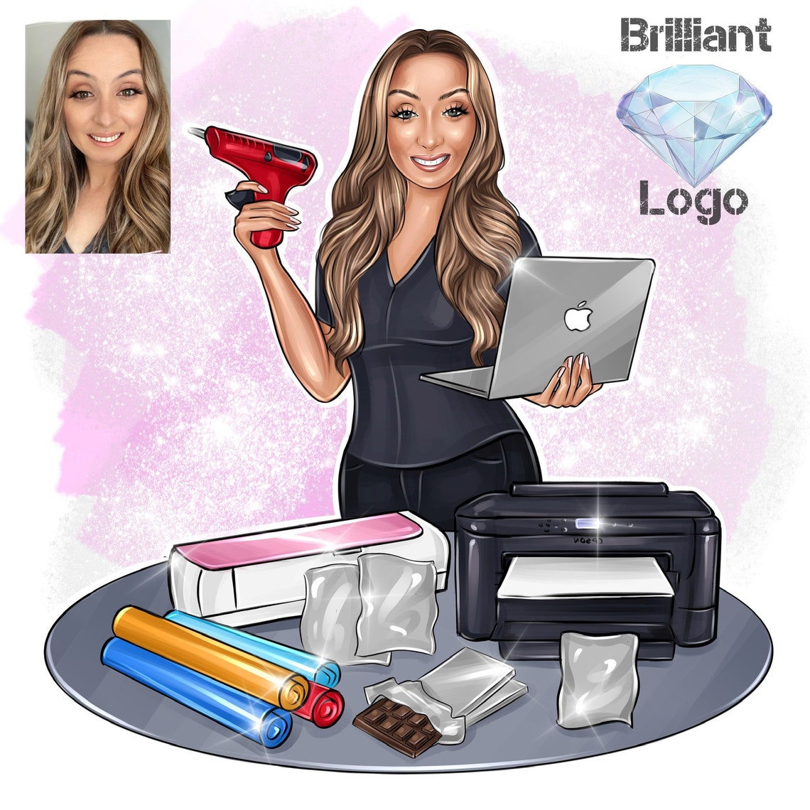 Crafting Logo Design T-shirts Designer Logo Cartoon Logo - Etsy