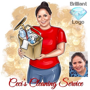 Cleaning Business Logo Portrait, Housekeeper Logo, Cleaning Business ...