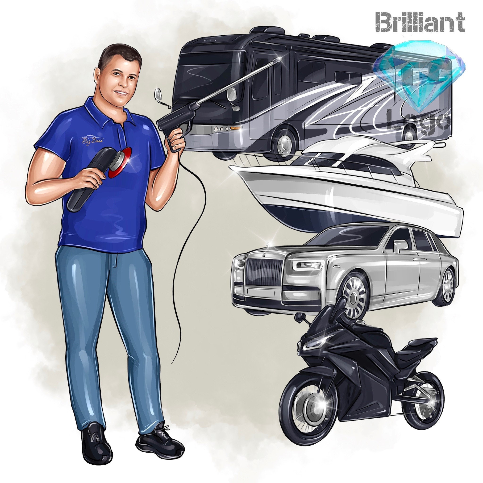Auto Detailing Logo Design, Mobile Detailing Logo, Car Wash Logo ...
