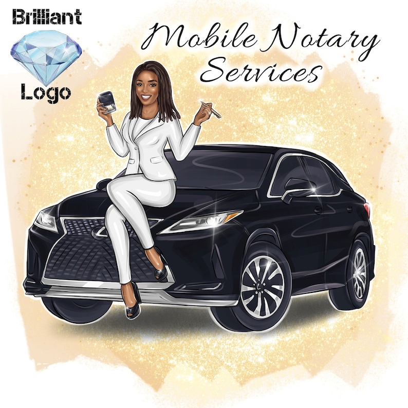 Mobile Notary Logo Notary Logo Design Cartoon Logo Portrait - Etsy