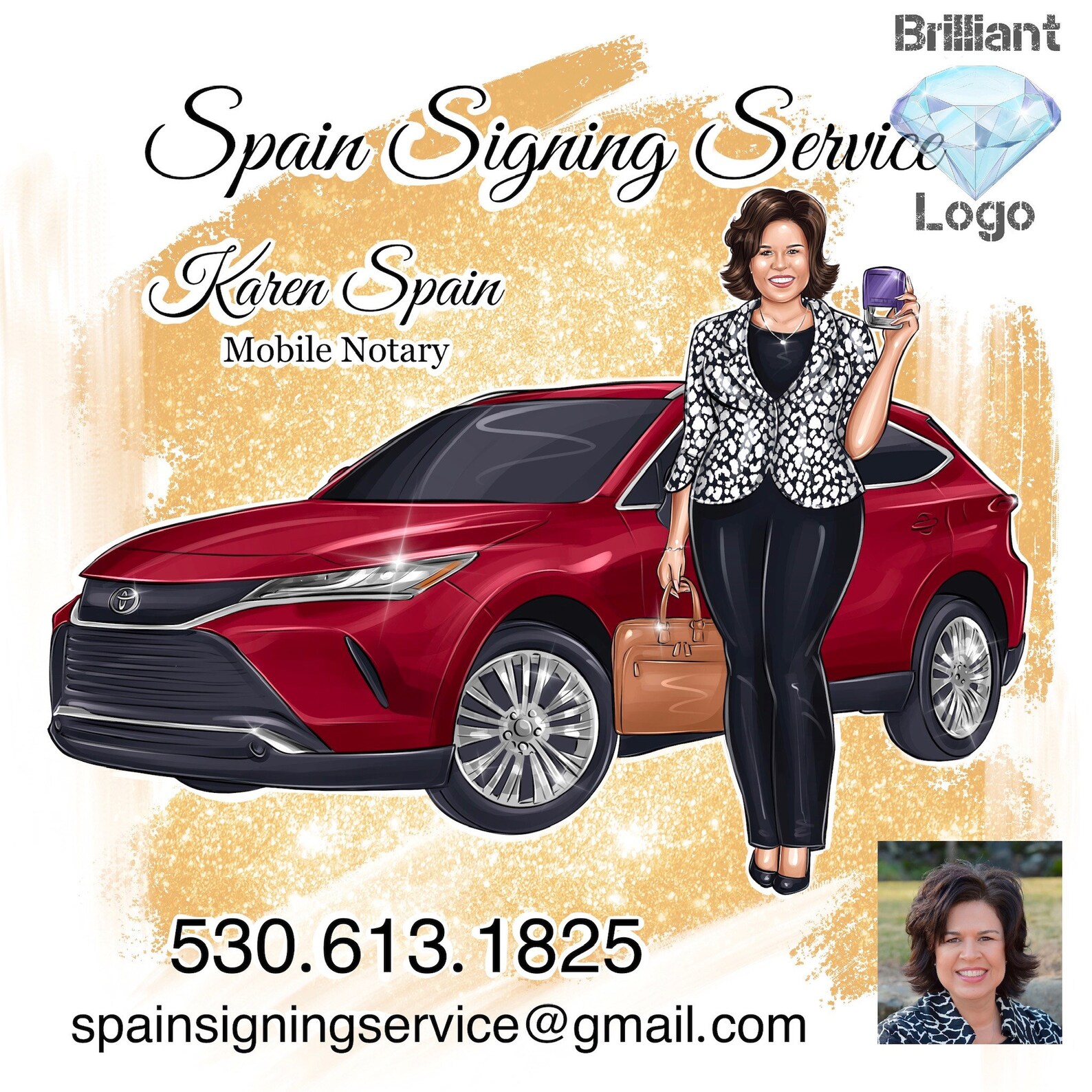 Mobile Notary Logo, Notary Logo Design, Cartoon Logo Portrait, Notary ...