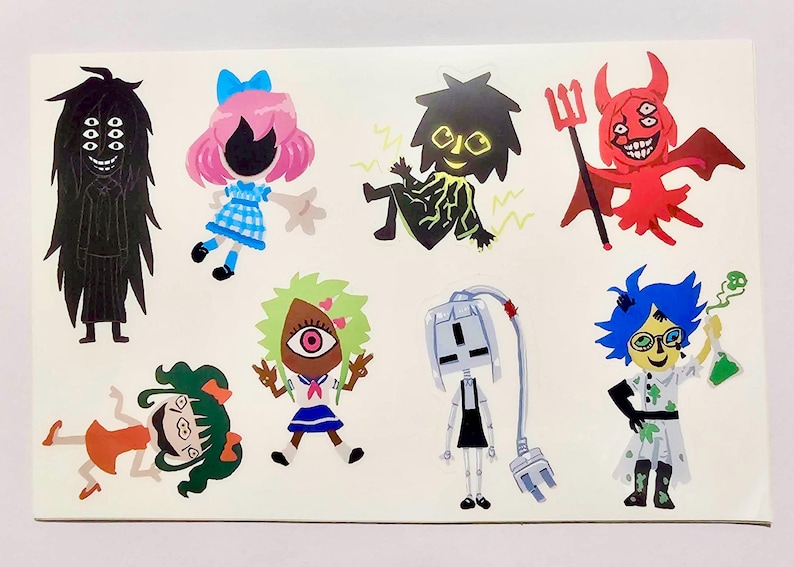 Weirdcore Creepy Cute Characters- Transparent Sticker Sheet - Etsy New ...