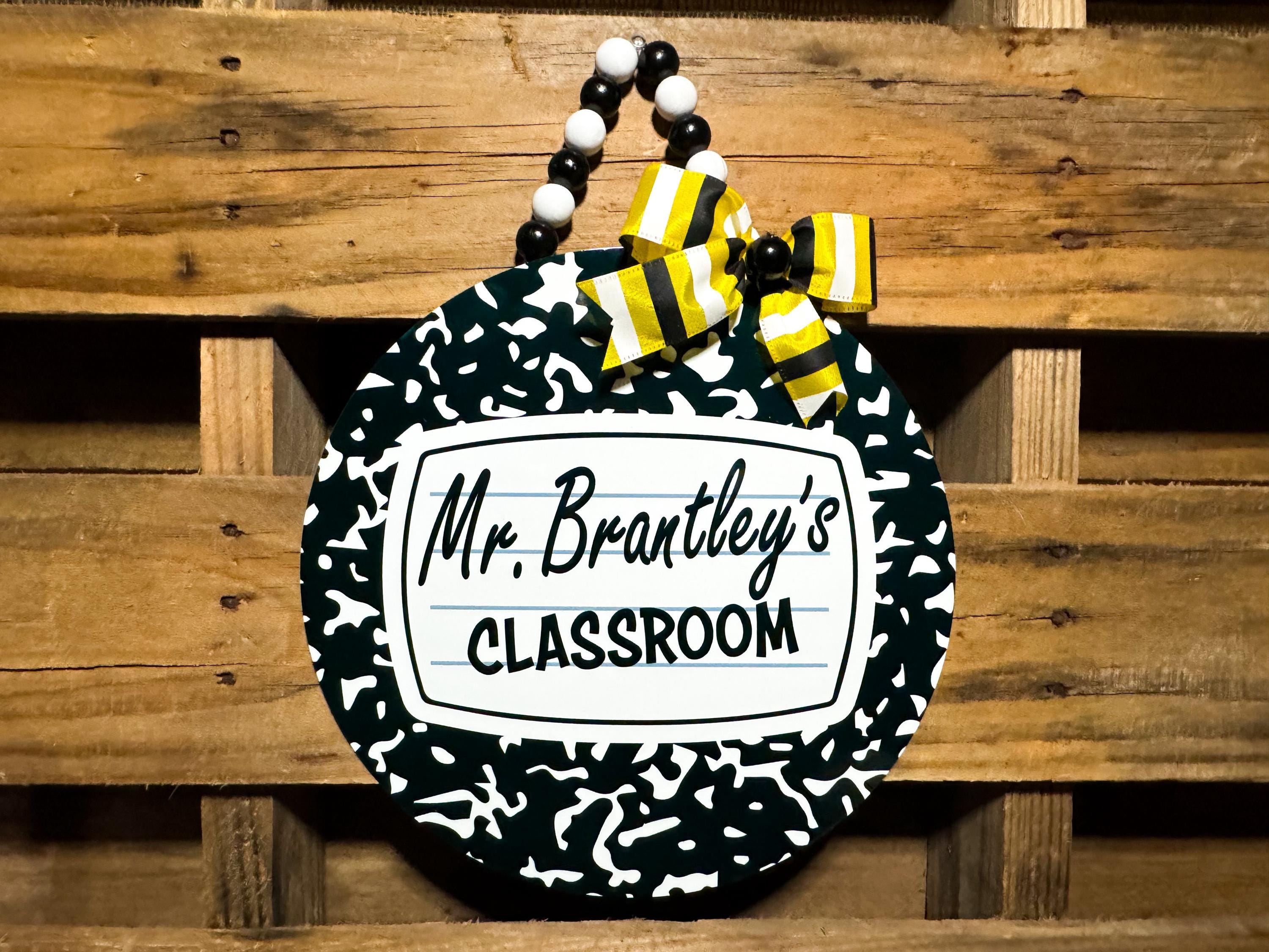 Composition Book Teacher Name Sign | Personalized Metal Classroom Door ...