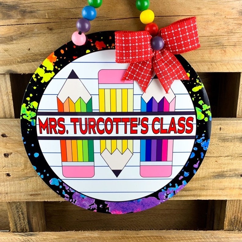Teacher Name Door Hanger Personalized Metal Classroom Door - Etsy