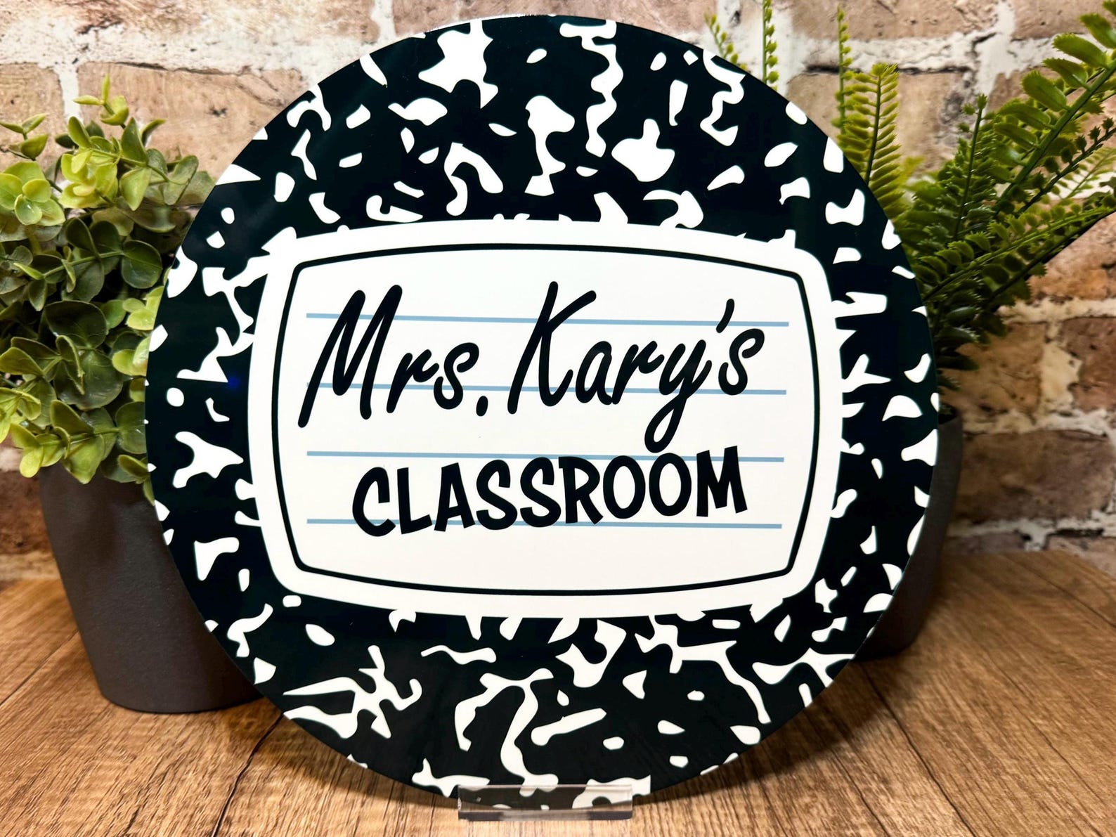 Composition Book Teacher Name Sign | Personalized Metal Classroom Door ...