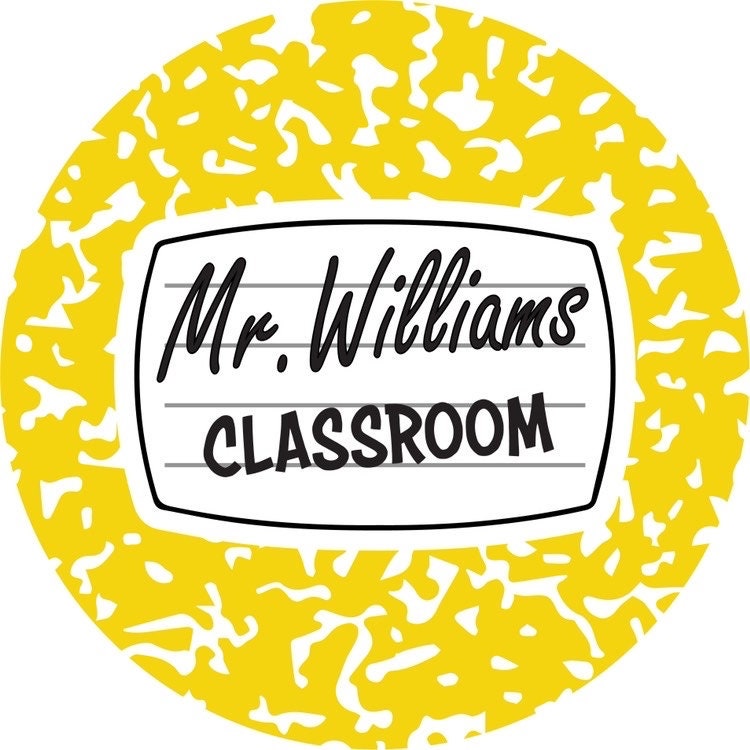 Composition Book Teacher Name Sign | Personalized Metal Classroom Door ...