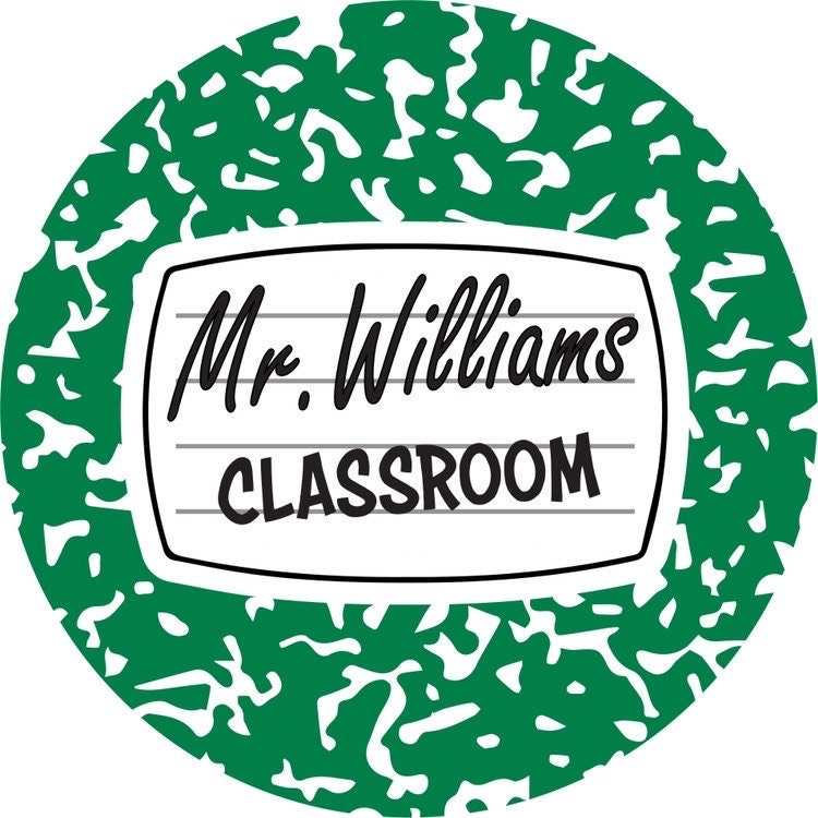 Composition Book Teacher Name Sign | Personalized Metal Classroom Door ...