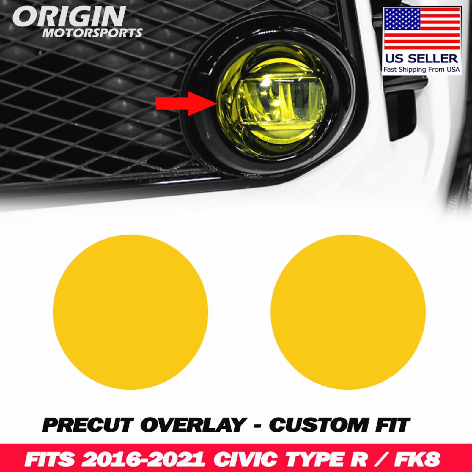 Yellow Fog Lights Front Overlays Decal Vinyl Tint Precut for 2016-2021 ...