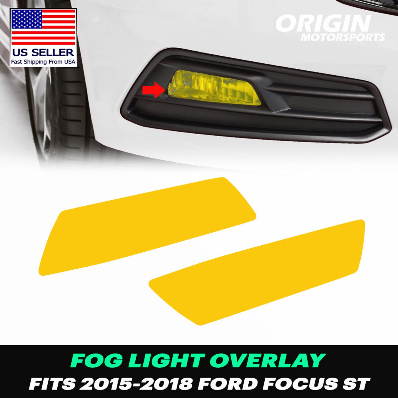 Yellow Fog Lights Front Overlays Decal Vinyl Tint Precut for 2015-2018 ...