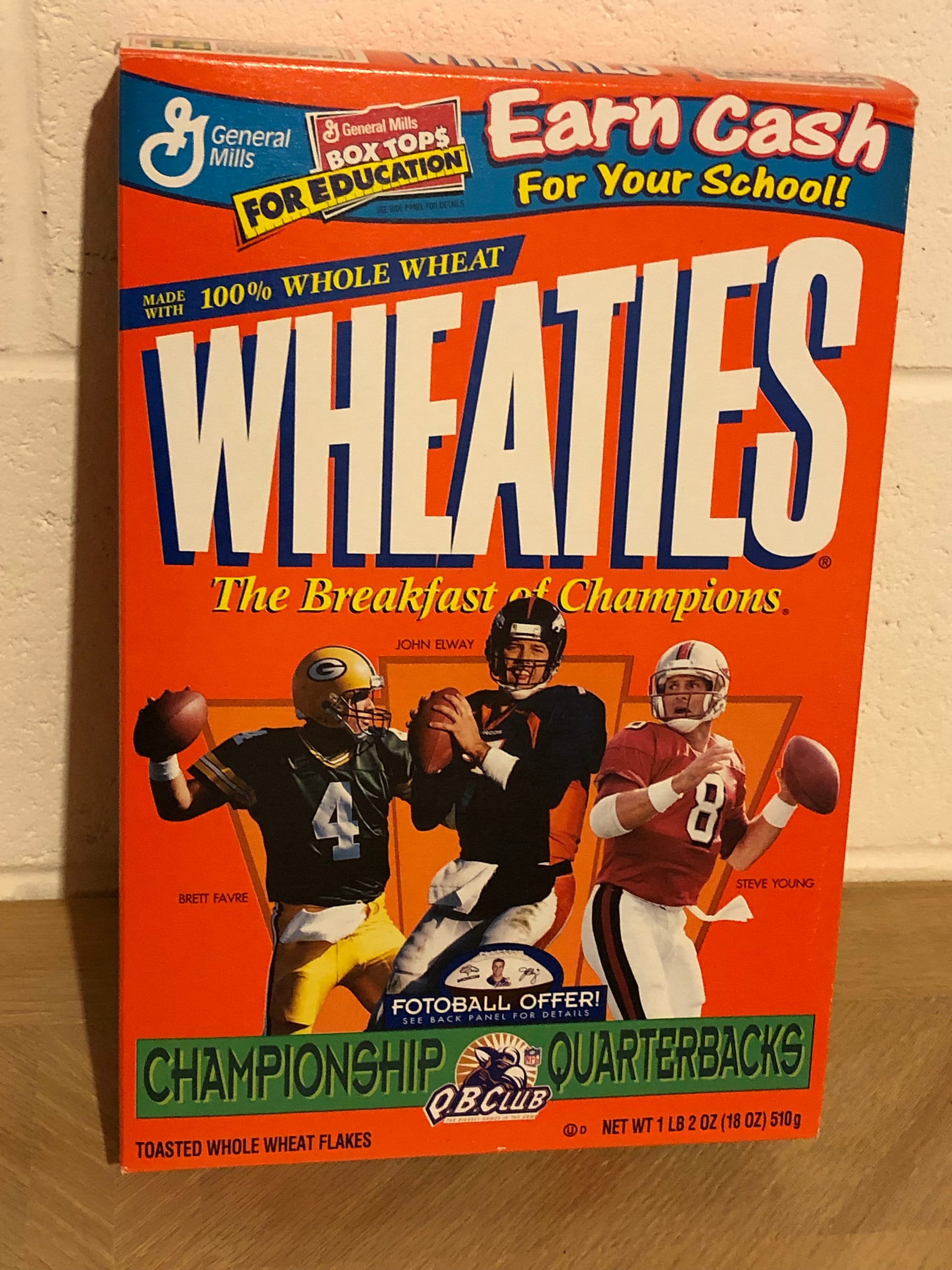 Choice of 8 Vintage NFL Football Wheaties Boxes - Hof Favre, Elway ...