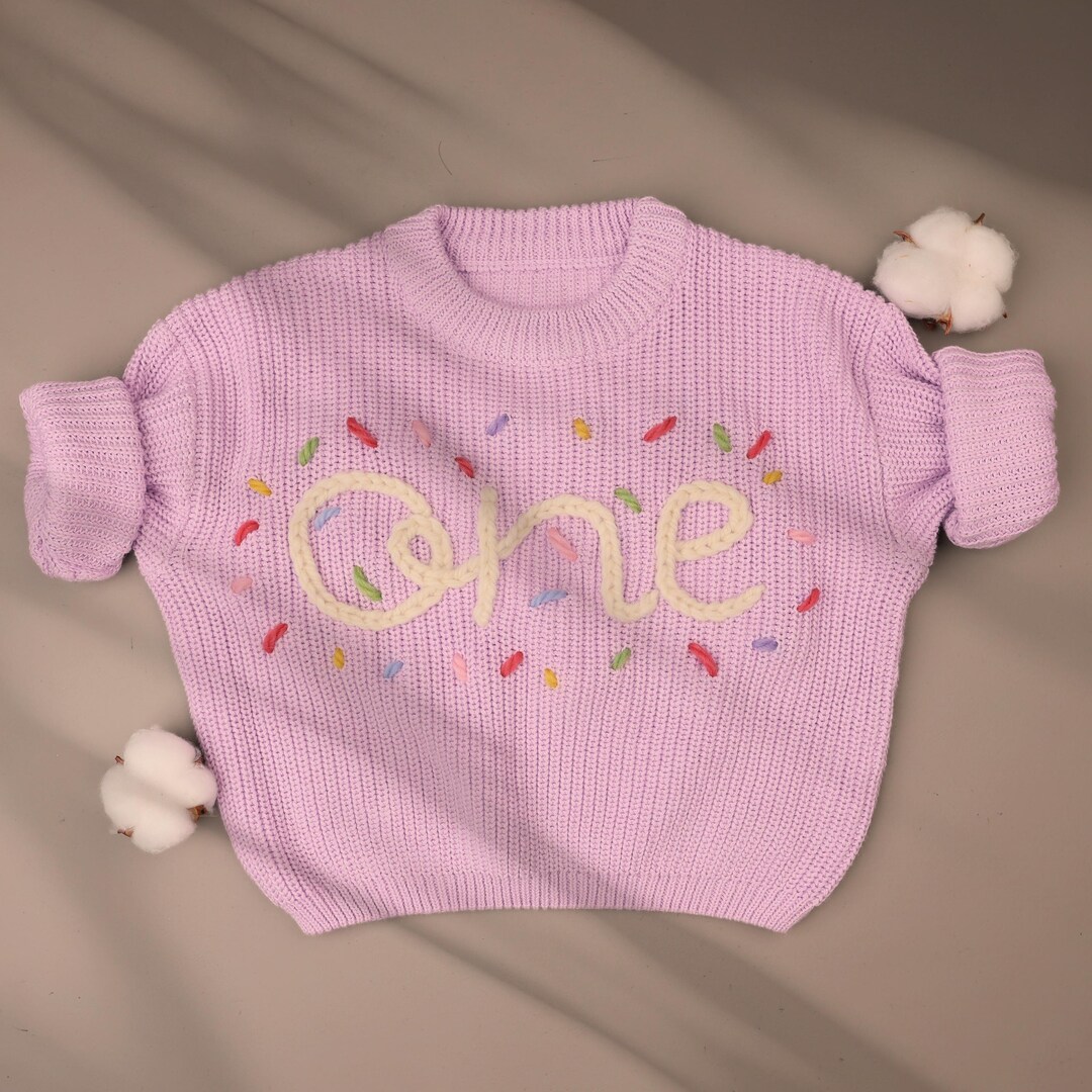 Personalized Hand-embroidered Baby Sweater: Custom Name Gift - Etsy