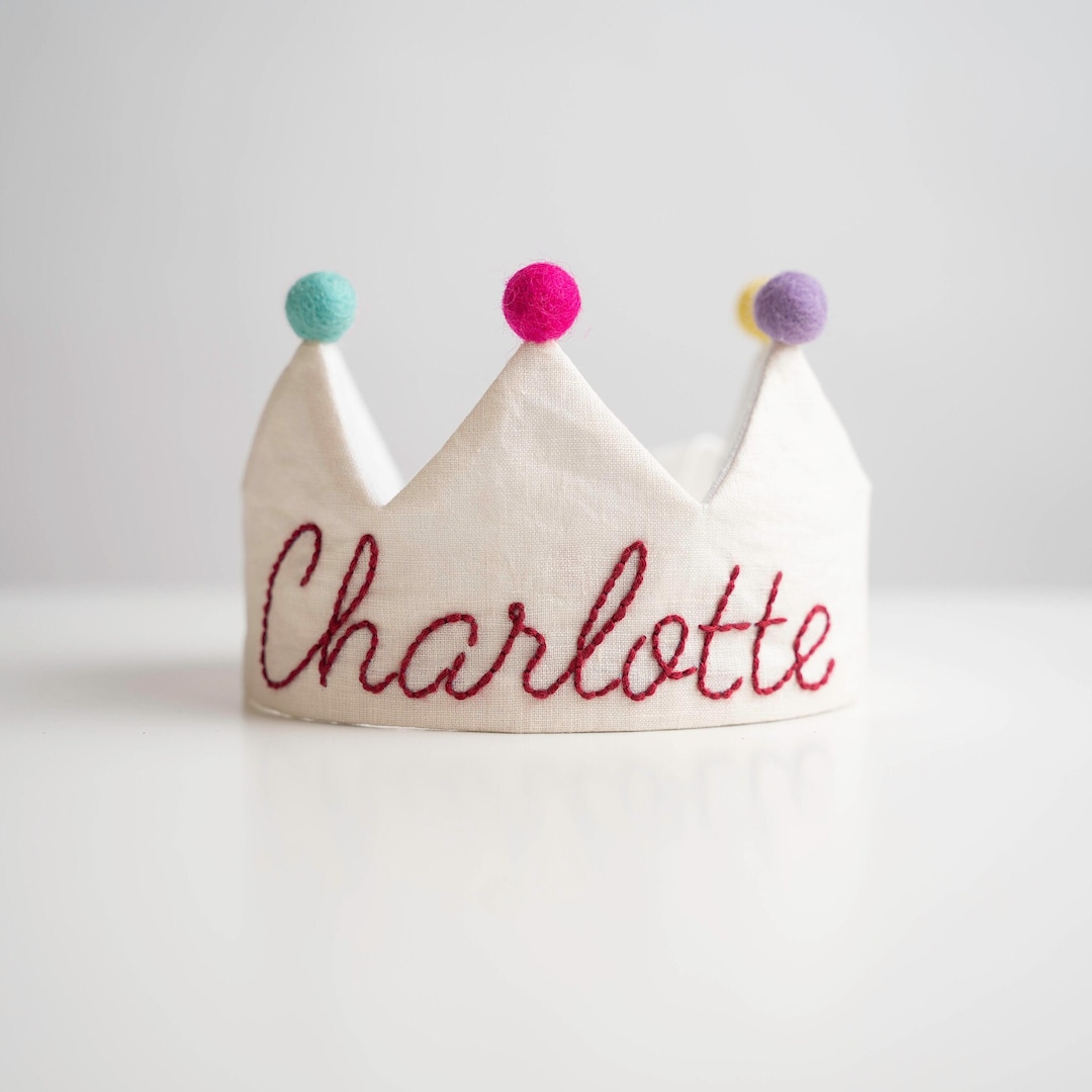 Hand Embroidered Crown for Baby and Children's Birthdays | Personalized ...