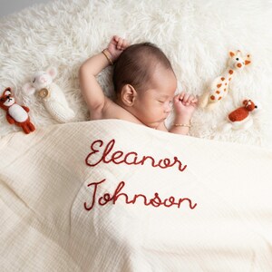 Personalized Hand-lettered Baby Swaddle Custom Embroidered - Etsy