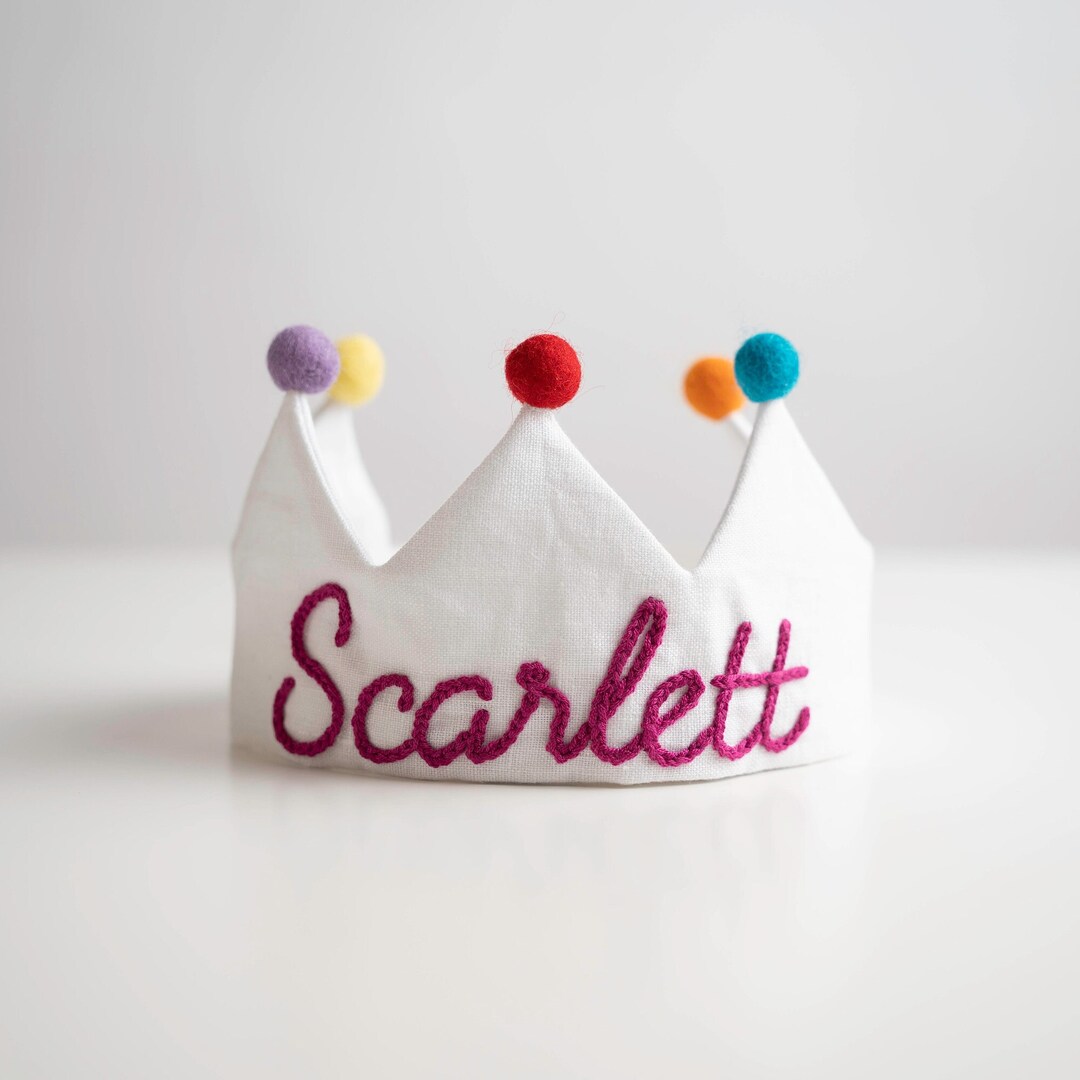 Hand Embroidered Crown for Baby and Children's Birthdays - Etsy