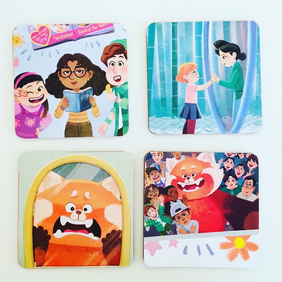 Turning Red Inspired Handmade Coasters, Disney Coasters, Coasters ...