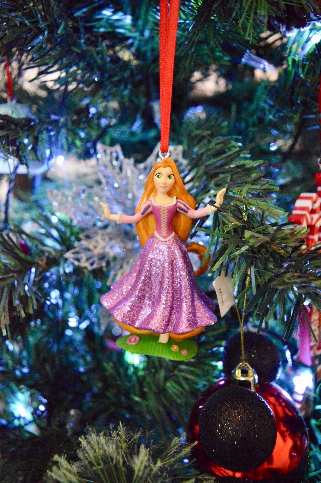 Princess Rapunzel Glitter Christmas Tree Ornaments, Christmas Ornaments ...