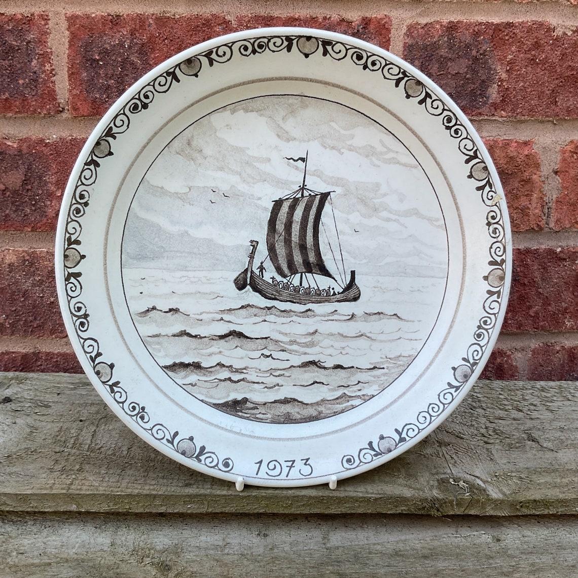 Porceleyne Fles Viking Long Boat Plate Rare - Etsy