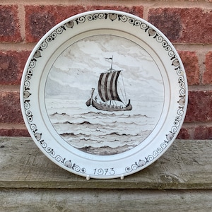 Porceleyne Fles Viking Long Boat Plate - Rare - Etsy
