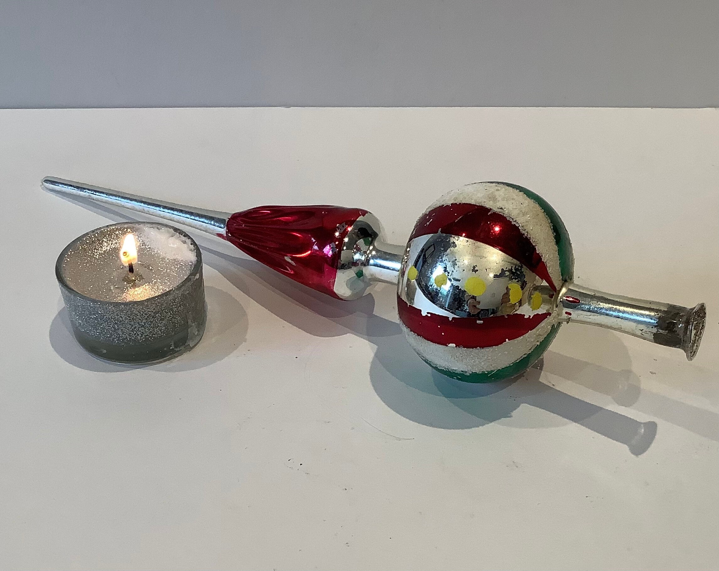 Vintage 1970s Christmas Tree Topper/ Spire/spike/peak Green,yellow, Red ...