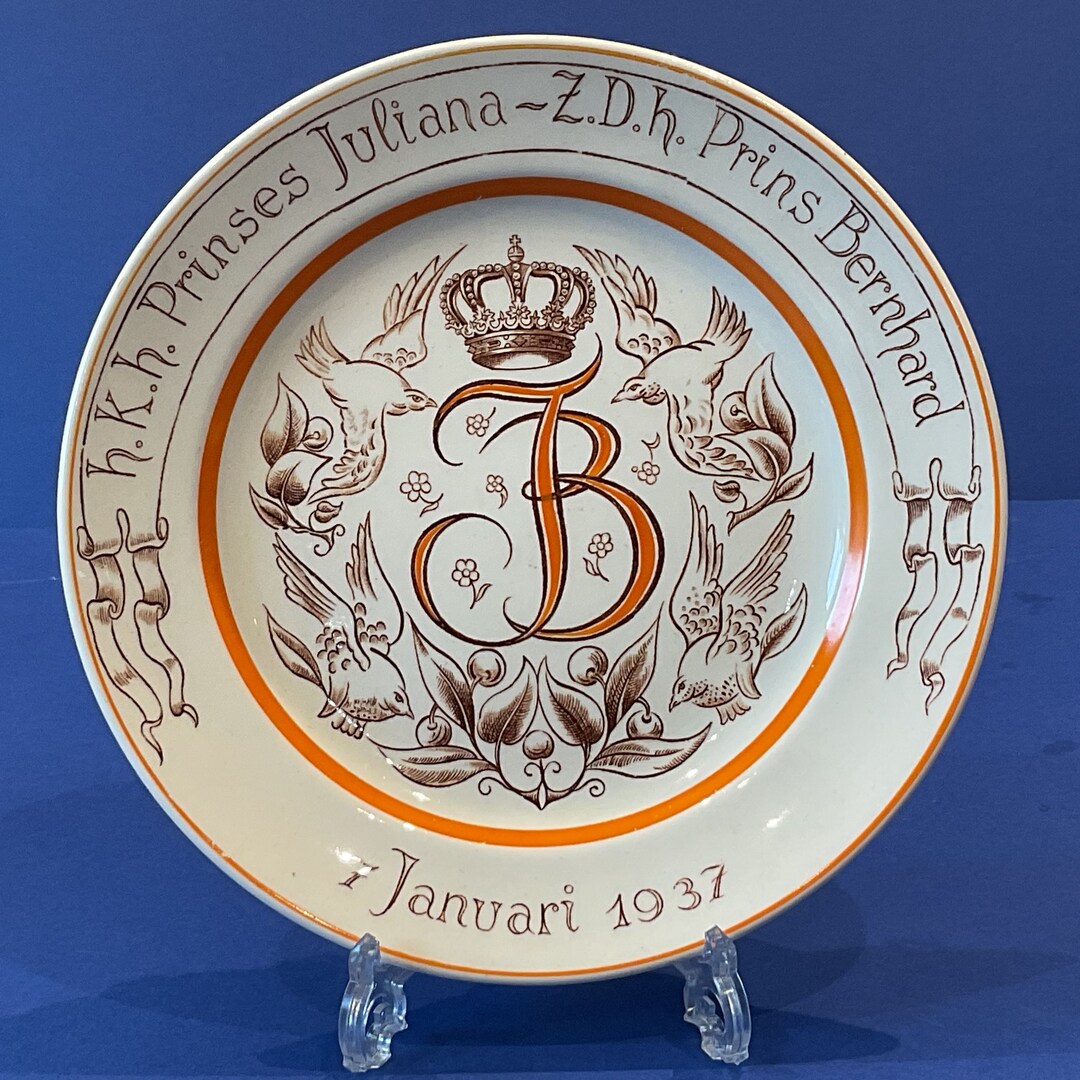 Commemorative Dutch Plate of Princess Juliana and Prince Bernhard ...