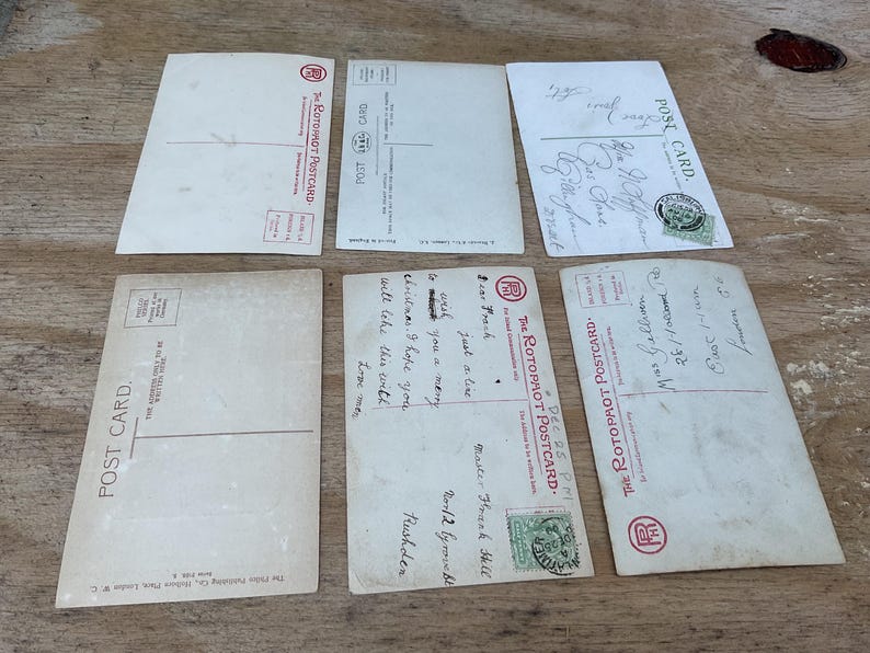 Set of 6 Coloured Vintage Victorian Postcards - Ladies - Etsy