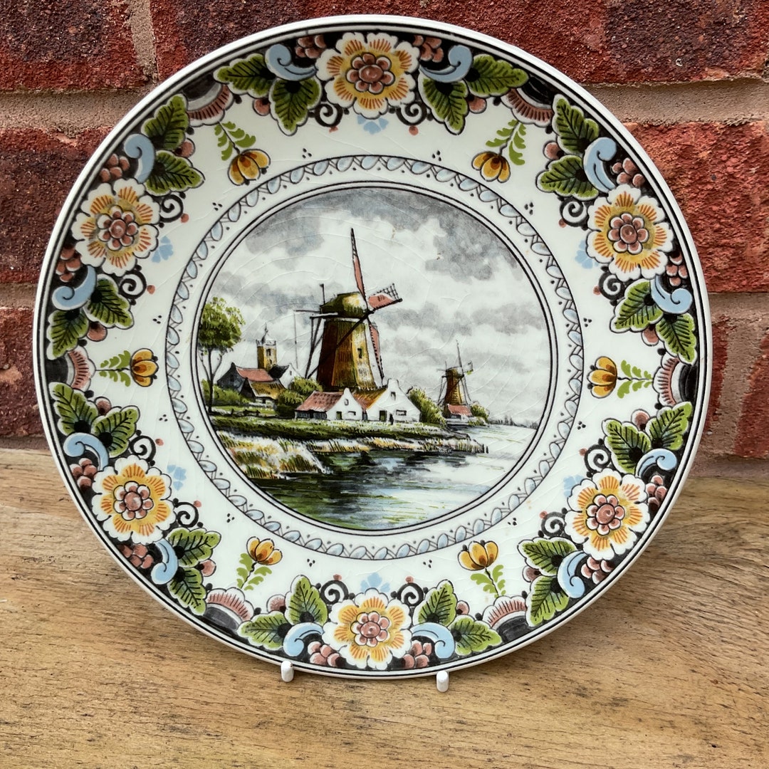 Delft Westraven Dutch Windmill Plate 1970 - Etsy