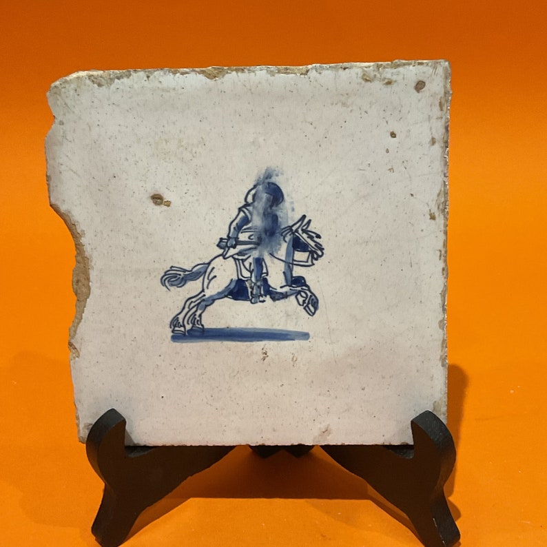 Delft Tile Mid 17th Century Circa 1650 Soldier on Horseback. - Etsy