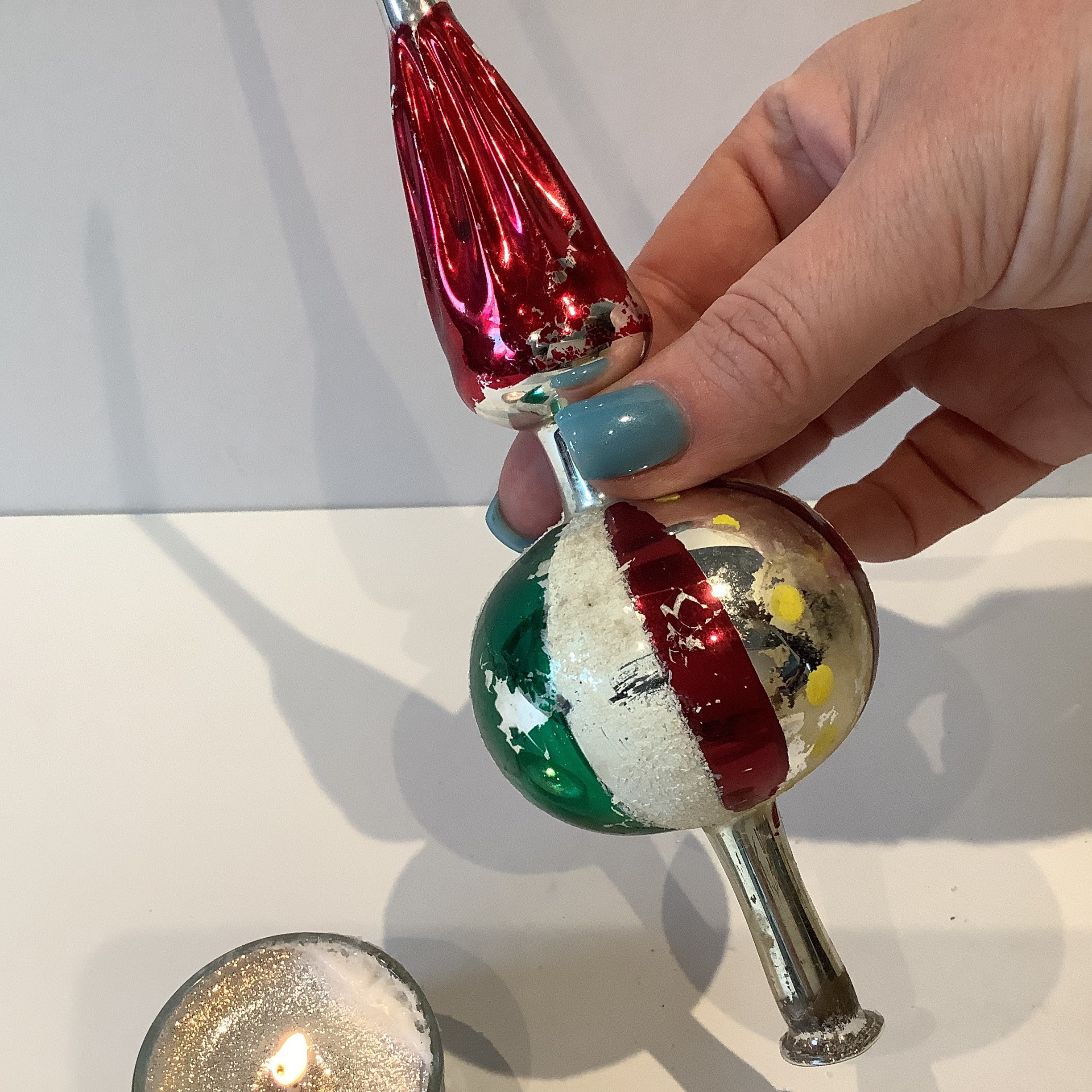 Vintage 1970s Christmas Tree Topper/ Spire/spike/peak Green,yellow, Red ...