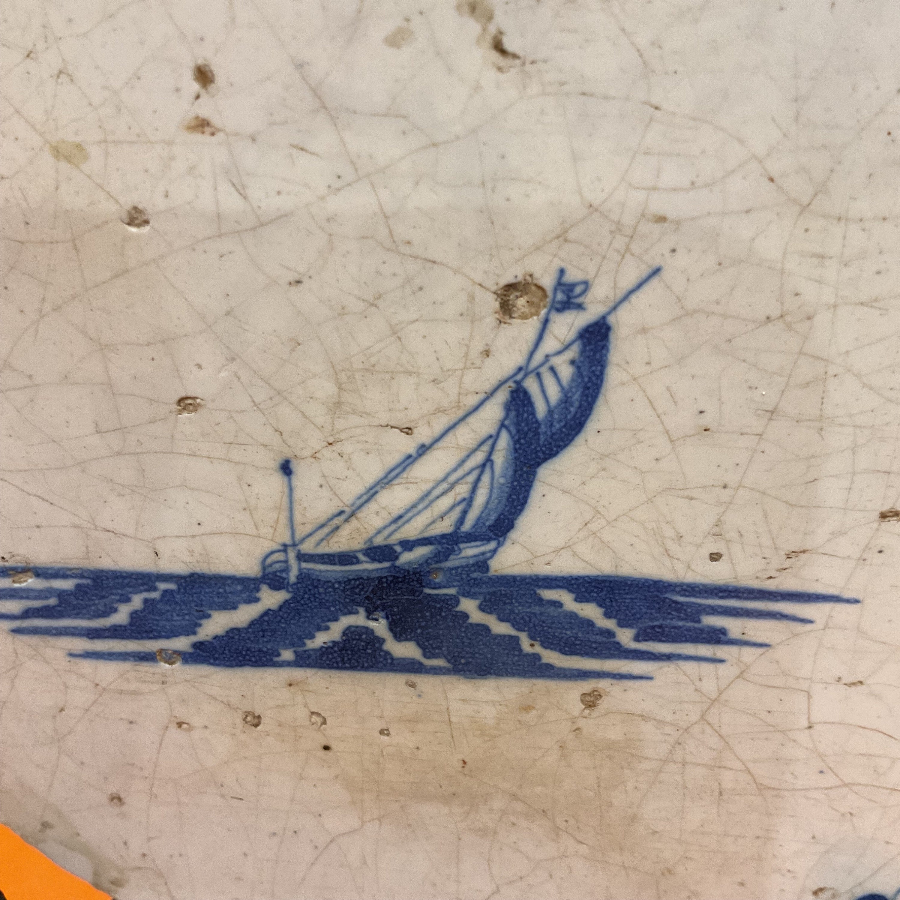 Rare 17th Century Delft Tile of a Sailing Ship Circa 1640 - Etsy