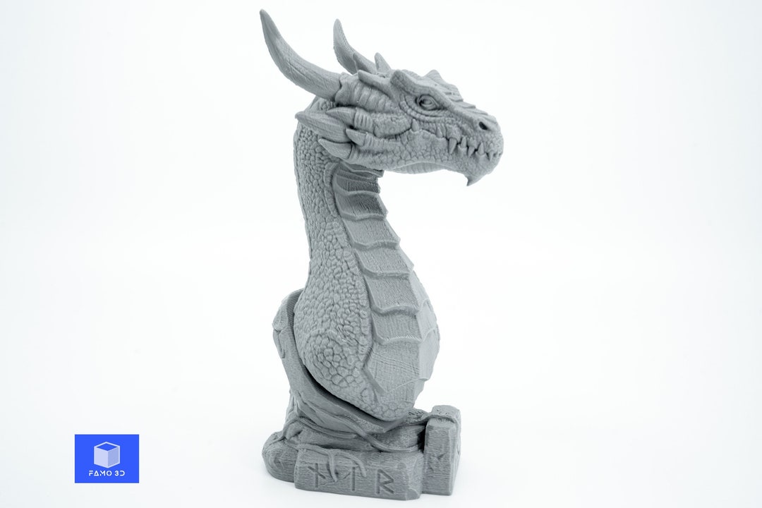 Dragon Bust 6.87in, Dragon Statue Desk/shelf Decor, drafnir - Etsy