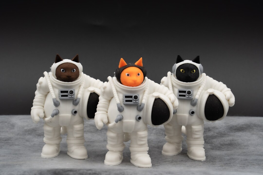 Cosmonaut Cat Figure, Astronaut Cats in Spacesuits - Etsy