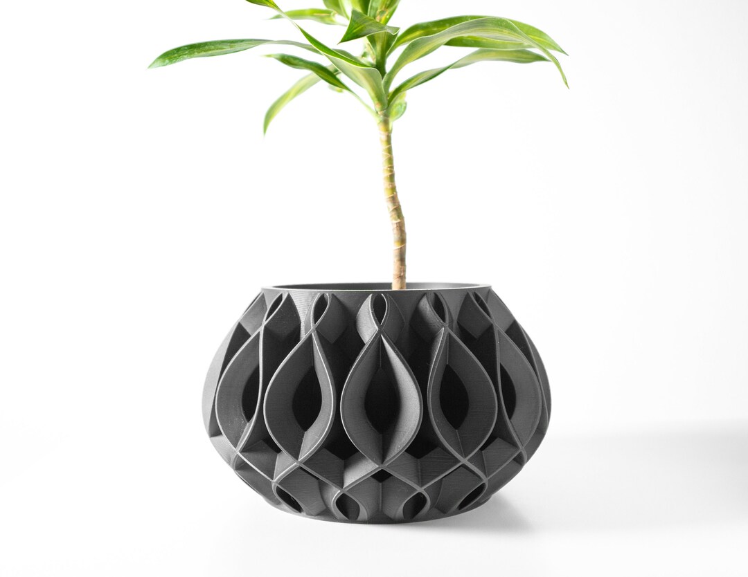 Modern 3D Printed Planter Pot for Succulents & Medium Plants - Stylish ...