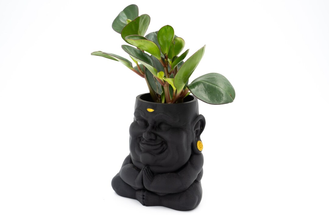 Buddha Planter W/ Drainage System, Smiling Buddha Flowerpot for Home ...