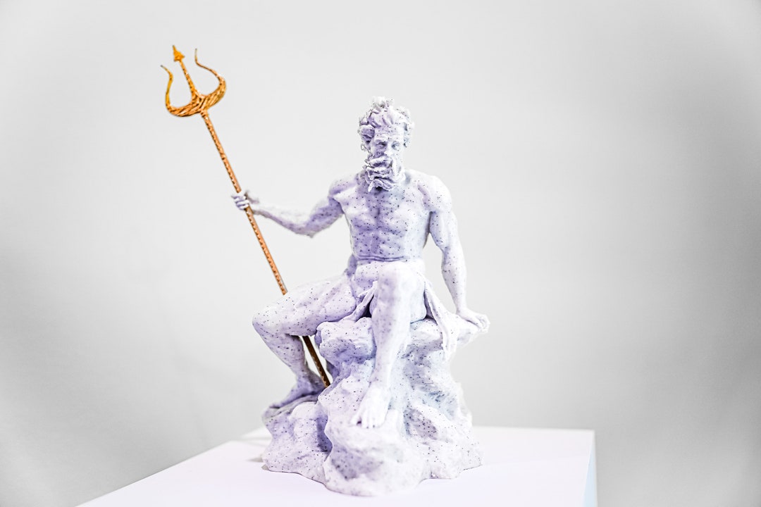 Neptune Statue Gold Trident, Neptune Greek God of the Sea, or Poseidon ...