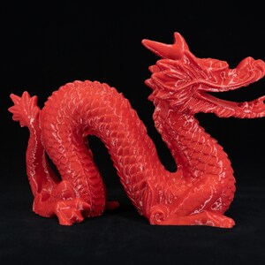 Chinese Dragon 龙 Statue, Red Dragon Statue - Etsy