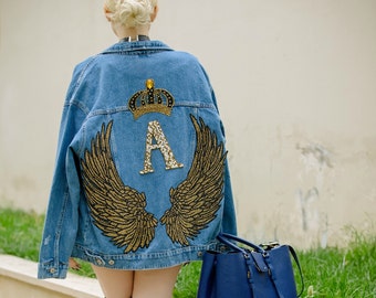 Denim Jacket Angel Wings - Etsy