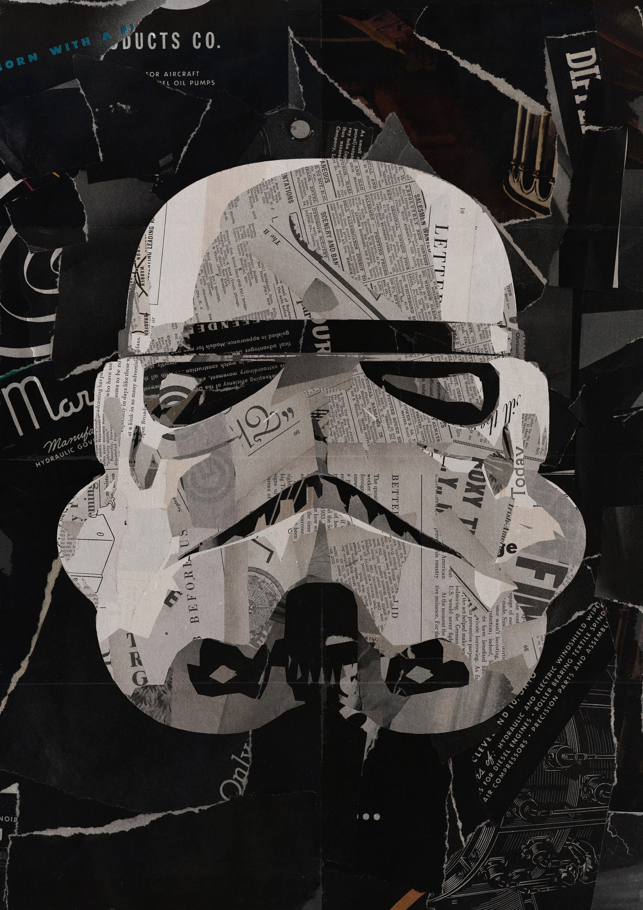 Star Wars Stormtrooper Collage Art Print. on A4/A3 Fine Art Paper ...
