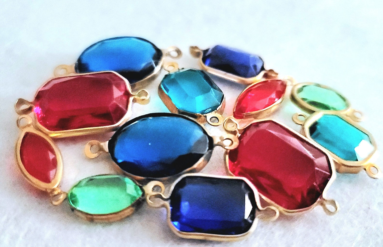 Vintage Gem Connector Drops Links Colors Beautiful Mix - Etsy