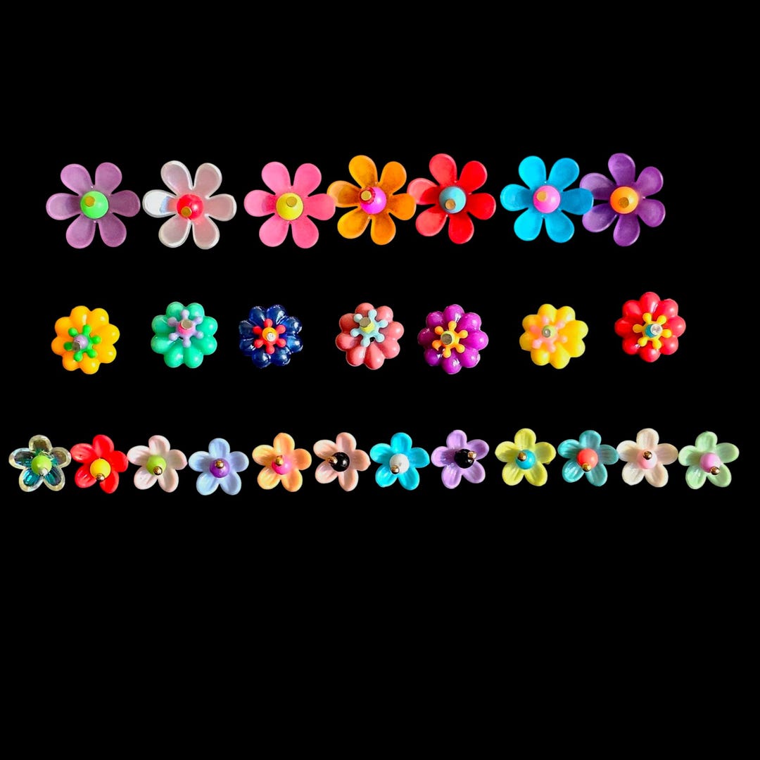 Handmade Flower Beads Bead Components Premade Daisy Beads. Shank Back ...