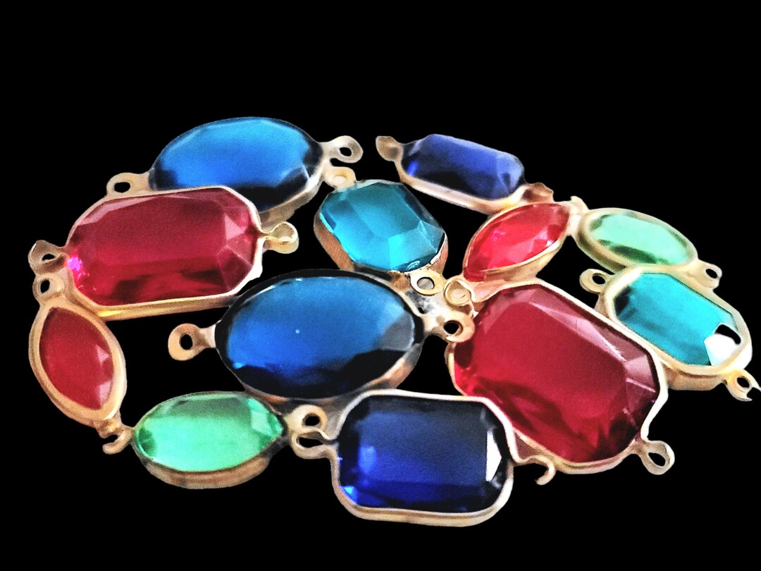 Vintage Gem Connector Drops Links Colors Beautiful Mix - Etsy